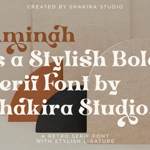 Aminah - Retro Serif Font, Elegant Font, Canva Font, Modern Font, Boho ...