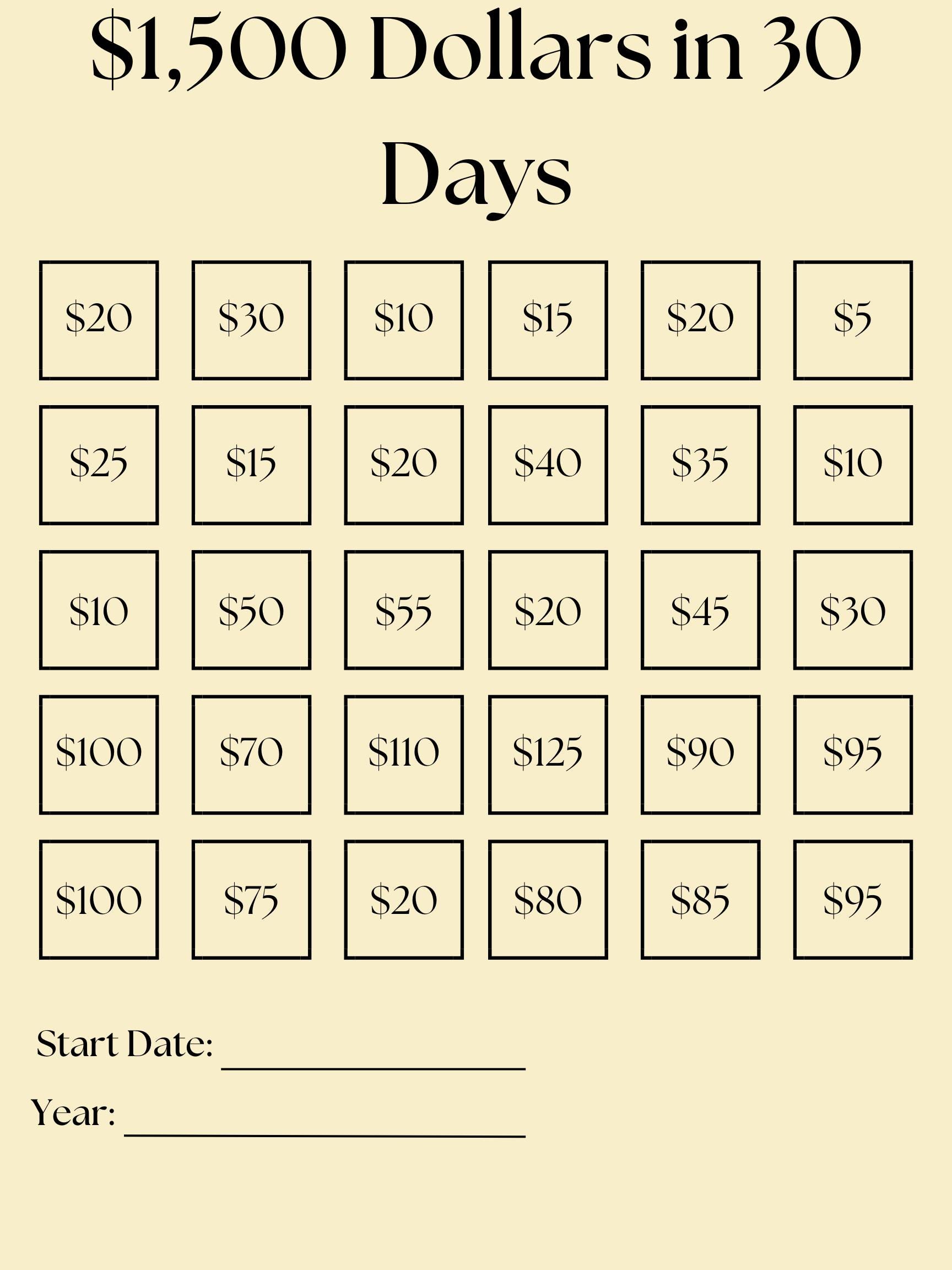 Monthly Savings Challenge, Savings Tracker, Minimalist Savings Tracker ...