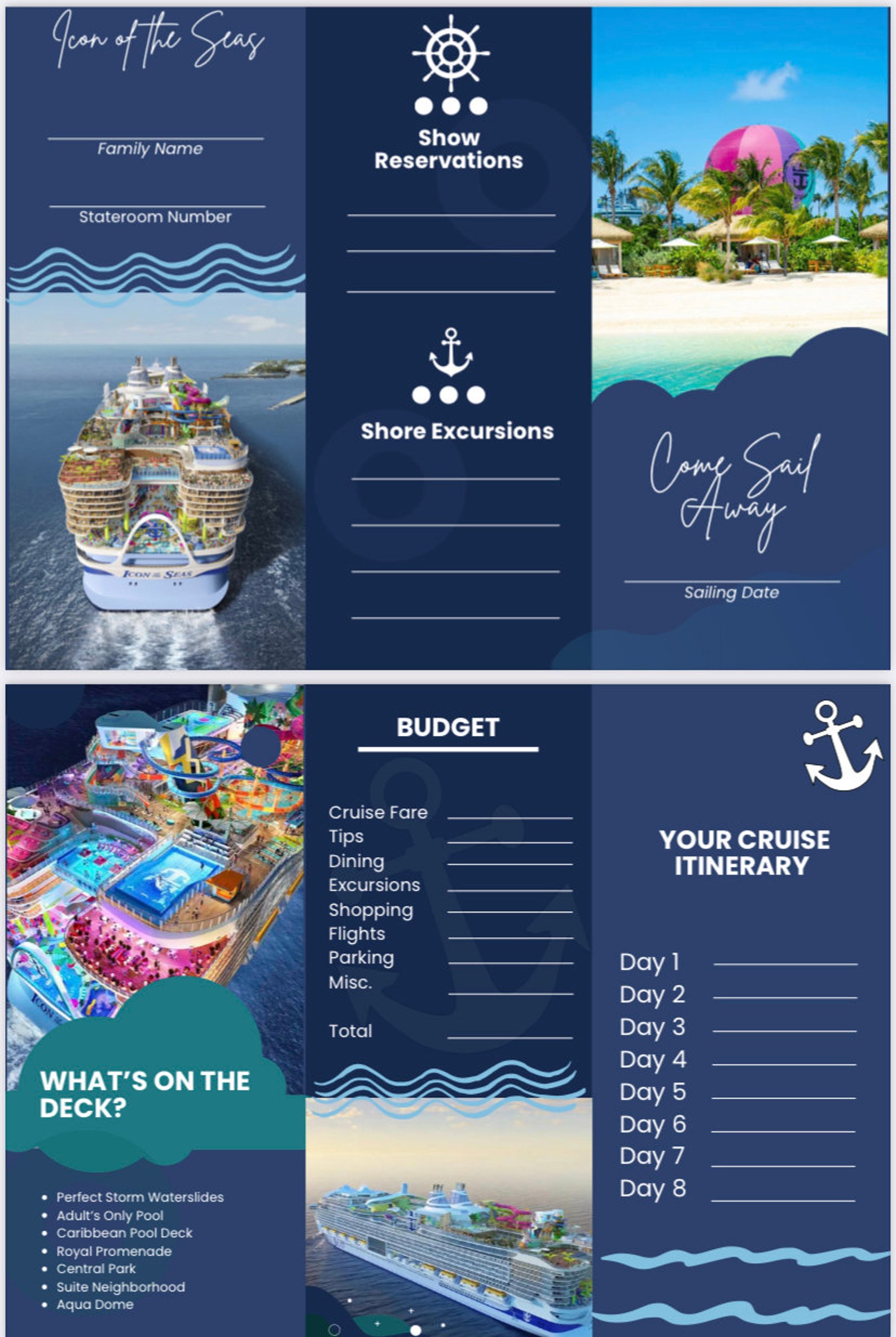 Icon of the Seas Cruise Planner Template - Etsy