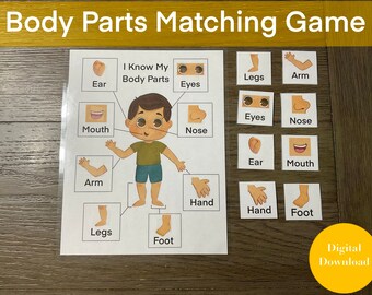 Body Matching Game - Etsy