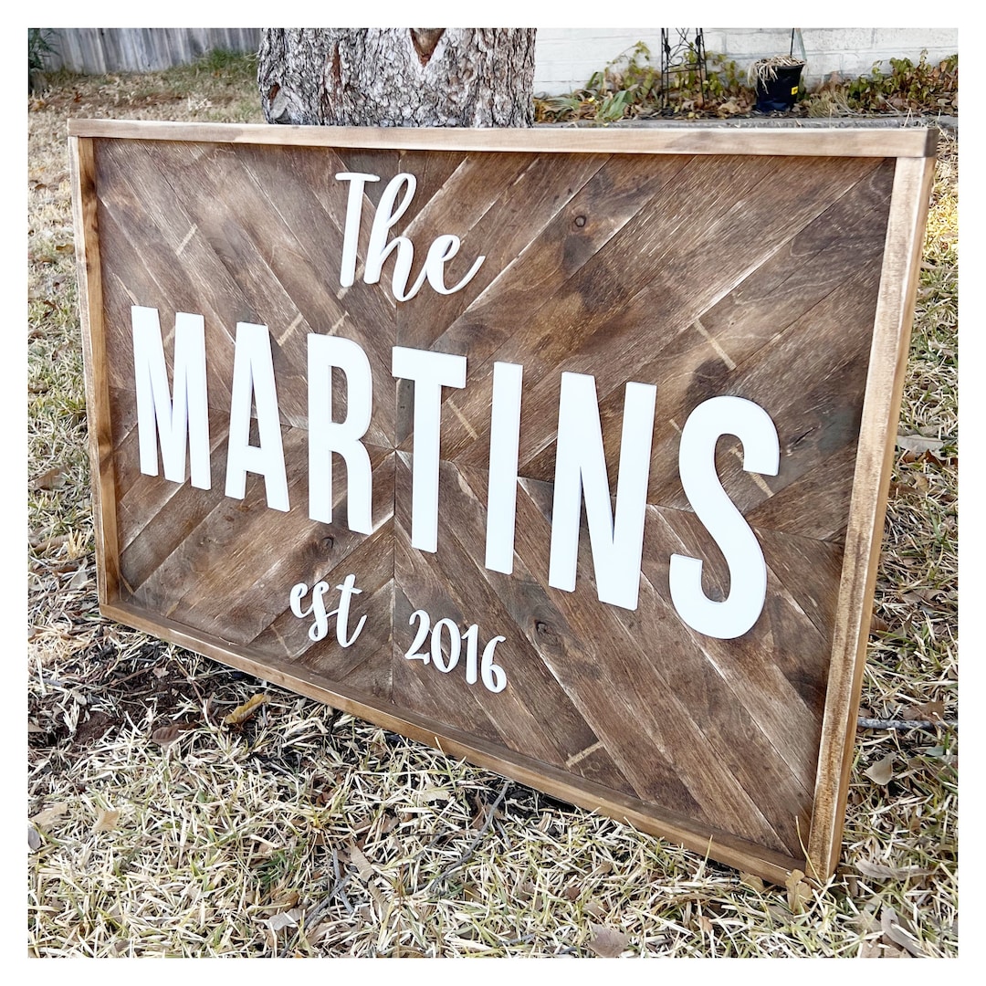 Rustic Wood Family Sign, Mosaic Wood Sign, Last Name Sign, Pattern Wood ...