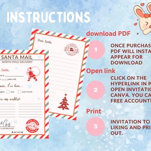 Editable Christmas Wish List Printable Letter to Santa Christmas ...