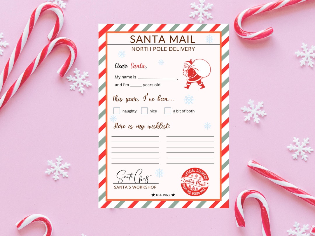 Editable Christmas Wish List Printable Letter to Santa Christmas ...