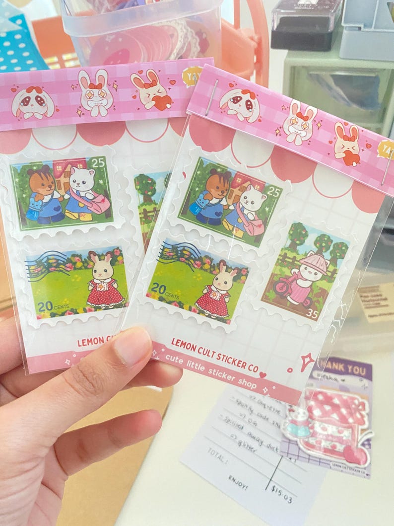 Calico Critters Sticker Pack | Vintage Sylvanian Families Stamp ...