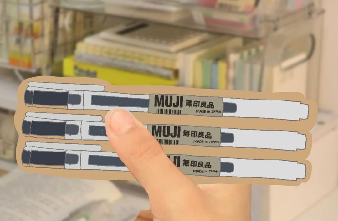 MUJI Stationery Sticker Pack Minimalist Stickers Muji Pens - Etsy