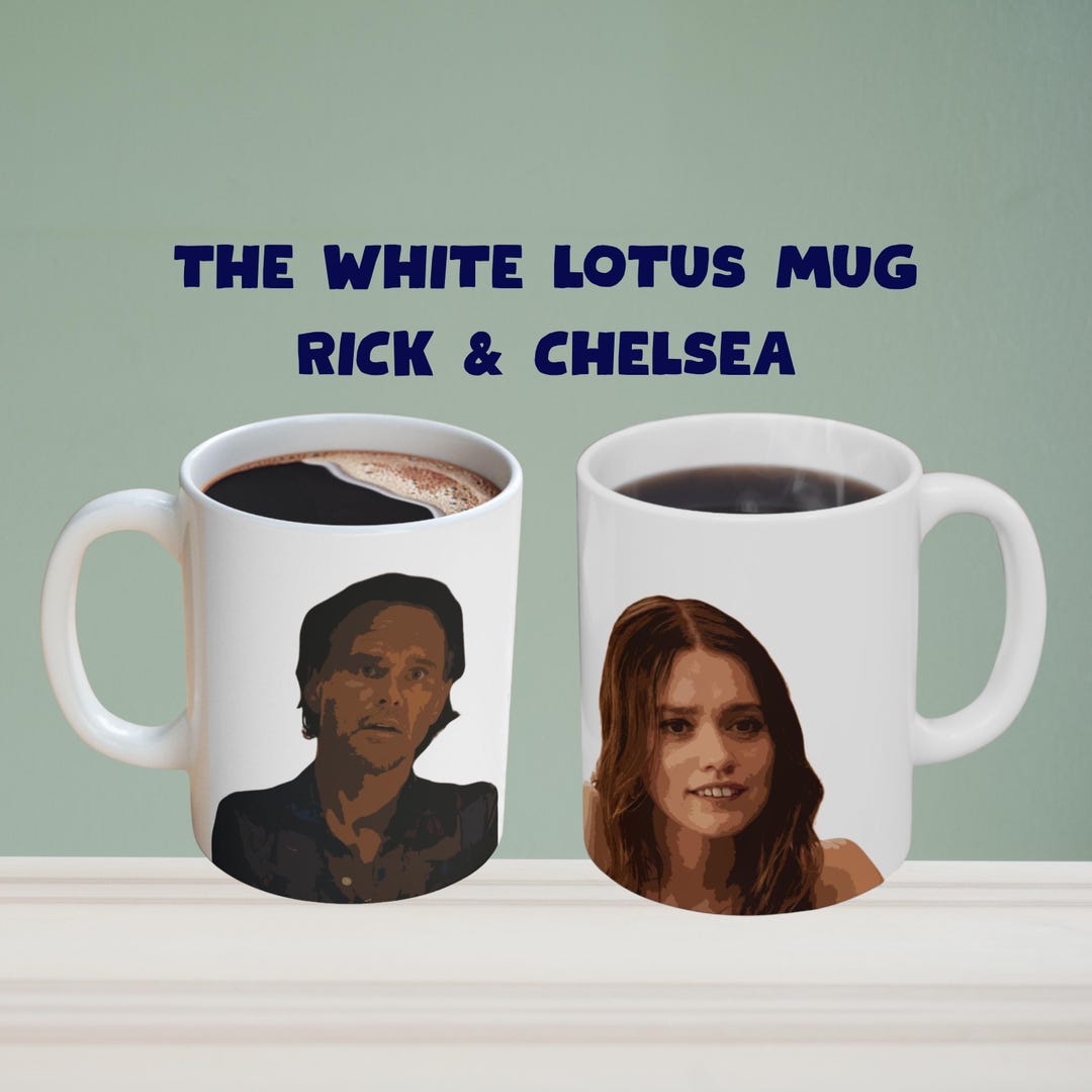 The White Lotus Season 3 Mug, Chelsea and Rick, Aimee Loo Wood and ...