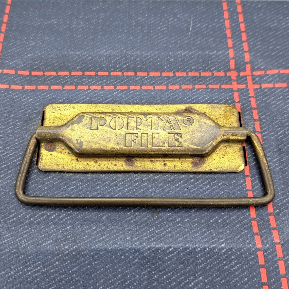 Denim and Red Metal File Box - 1970s or 1980s Vintage Port-a-file - Etsy