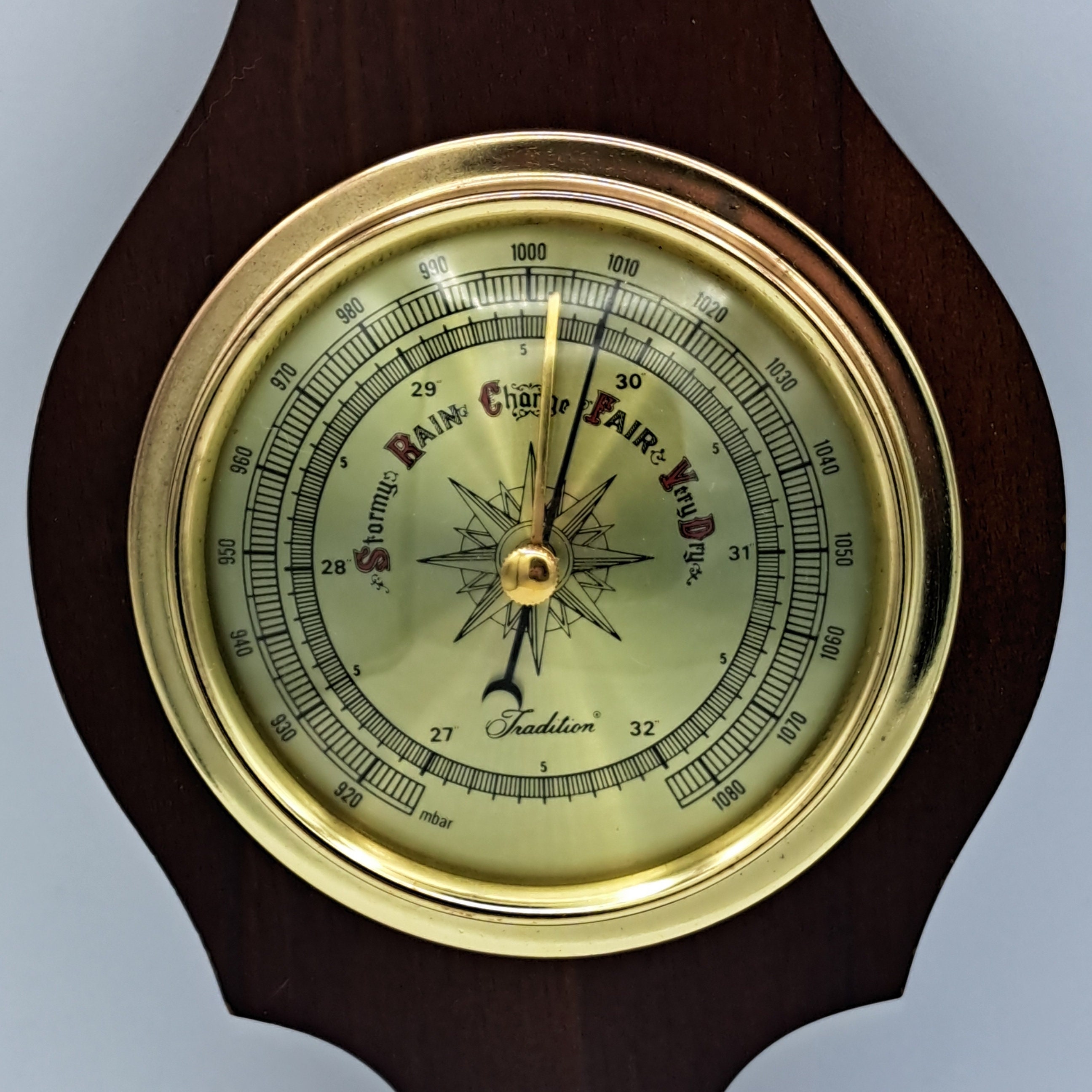 Vintage Sears and Roebuck Banjo Wood Wall Weather Station Thermometer ...