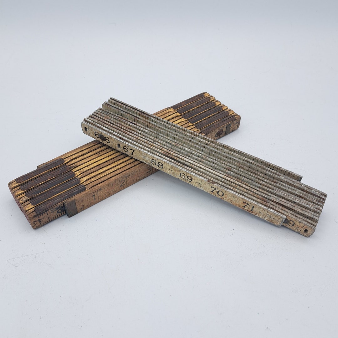 Vintage Lufkin Wood Folding Extension Ruler - 72" - Tool, Office Decor ...