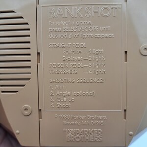 Vintage Bank Shot Electronic Pool Game - Excellent Working Condition ...