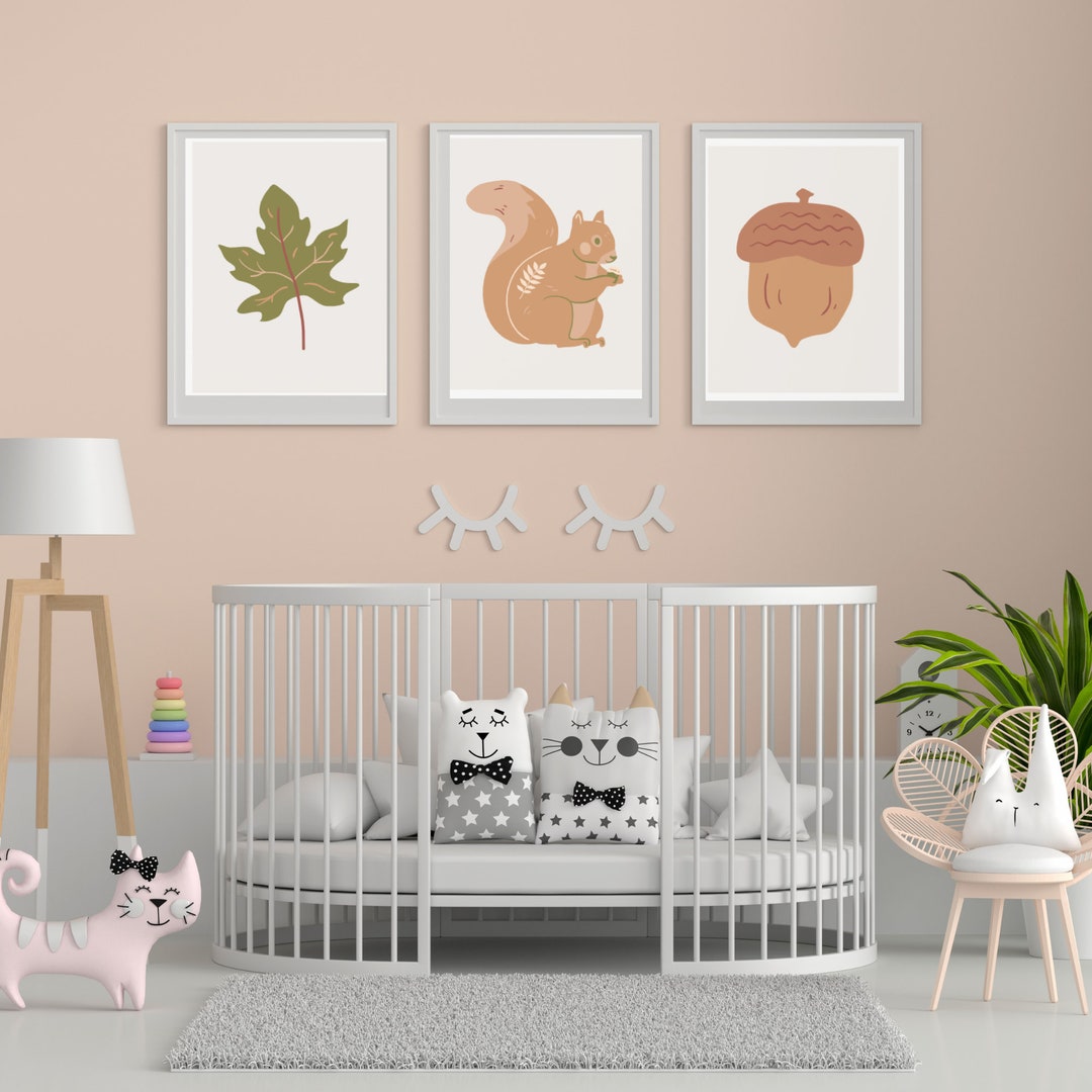 Woodland Nursery Art Prints, Set of 6, Woodland Nursery Decor, Nursery ...