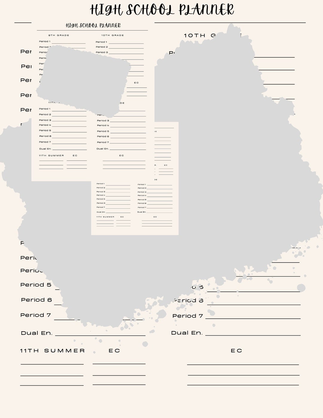 High School Planner, Four Year Schedule , 4 Year Plan, EC or Extra ...
