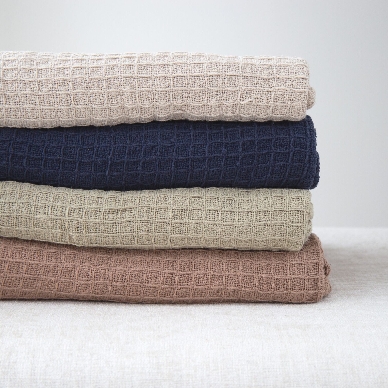 Peyton Cotton Waffle Throw in Navy 50x60 Throw Waffle - Etsy