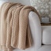 Chloe Cotton Chunky Knit Throw in Tan 100% Cotton Throw 50x60 Throw ...