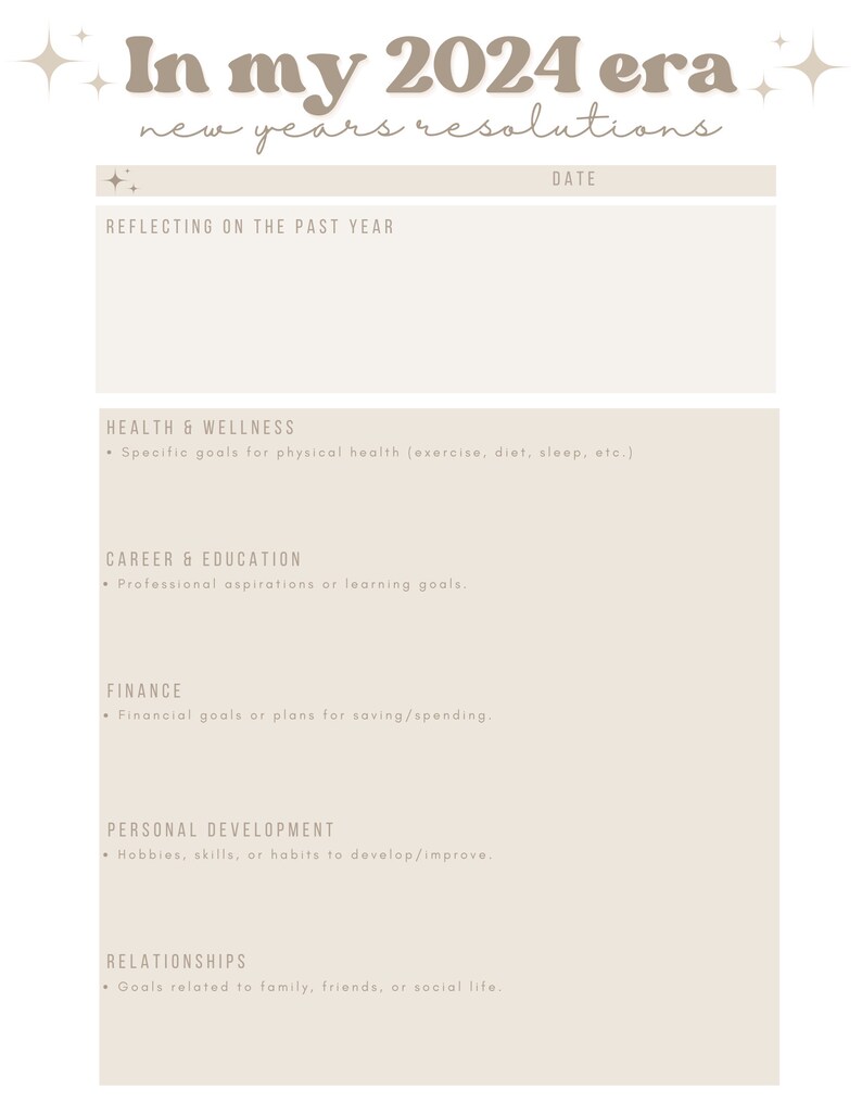 New Years Resolution, Printable New Years Resolution, Digital Download ...