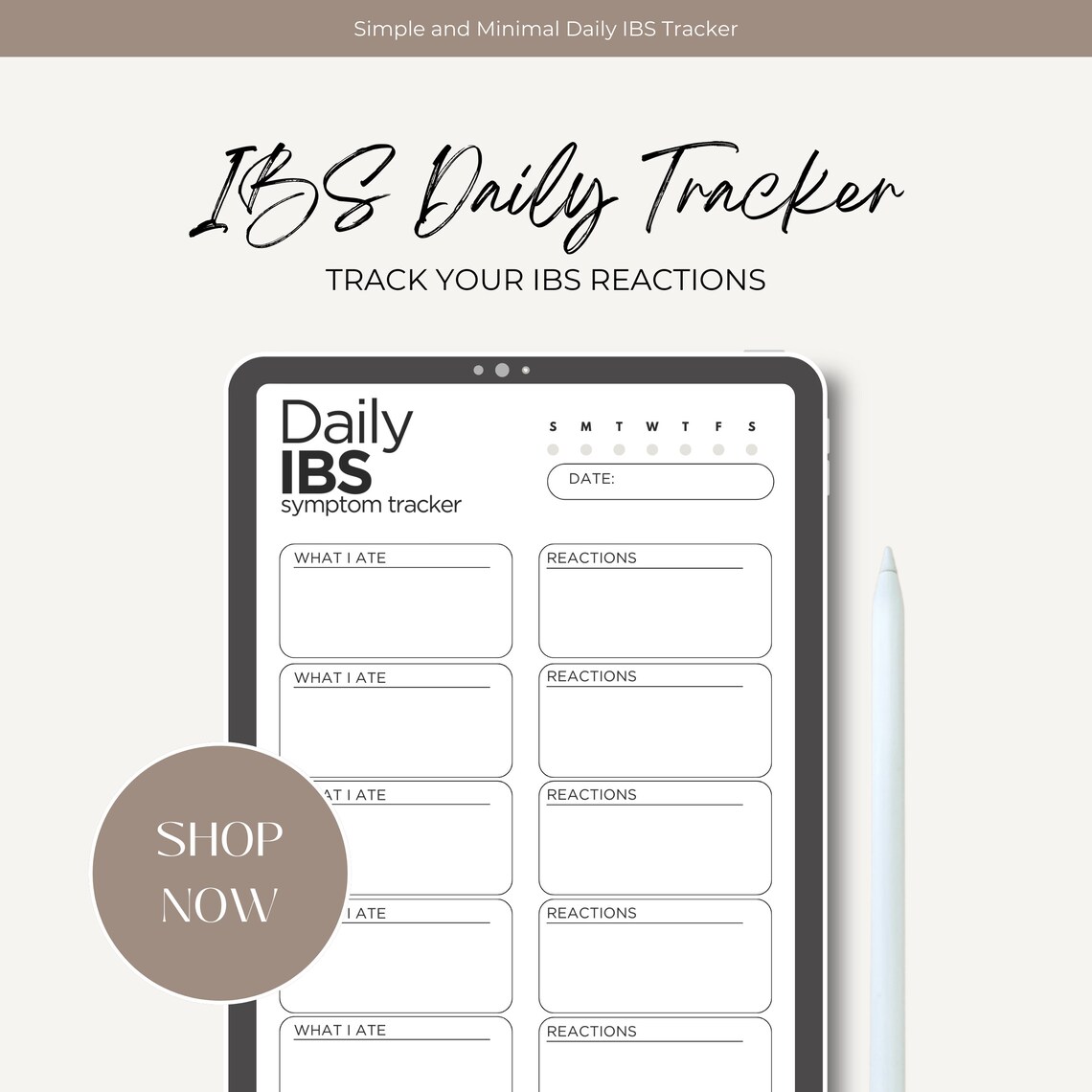 IBS Symptom Tracker, Digital IBS Symptom Tracker, IBS Tracker, Ibs List ...