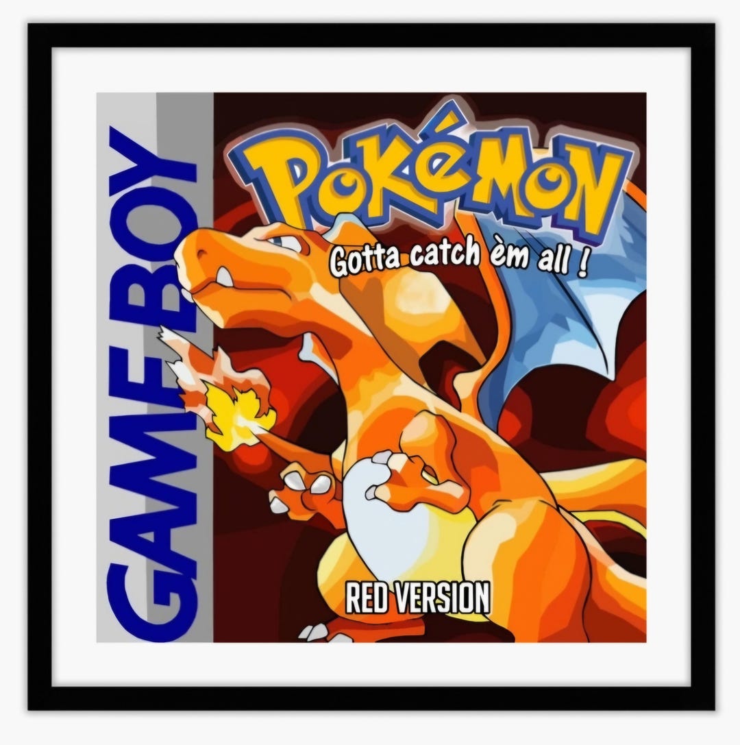 Pokémon Red Blue Gameboy Poster Prints Framed - Etsy