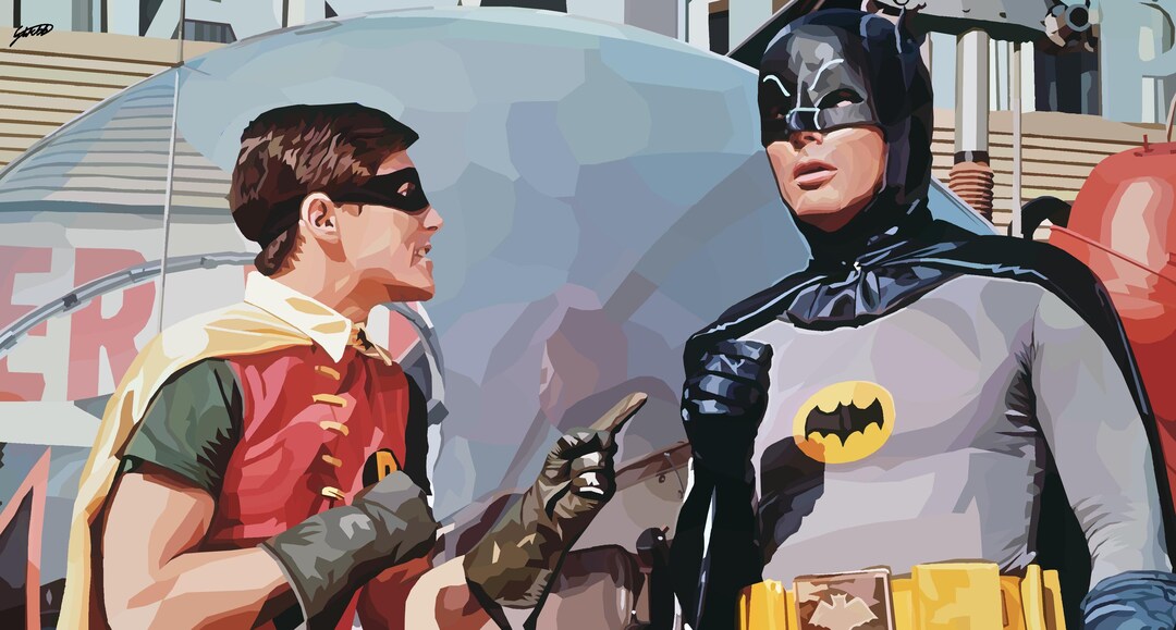 Adam West - Bat-man TV Series 1966 - Digital Painting - Movie Scene ...