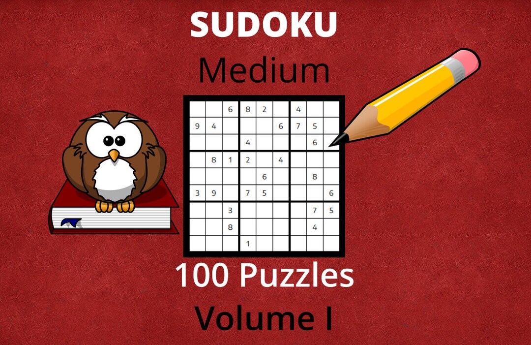 100 Medium Difficulty Sudoku 9x9 Puzzle (solution Included) - Etsy
