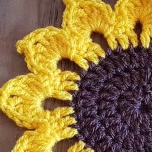 Crochet Sunflower Coaster Pattern - Etsy