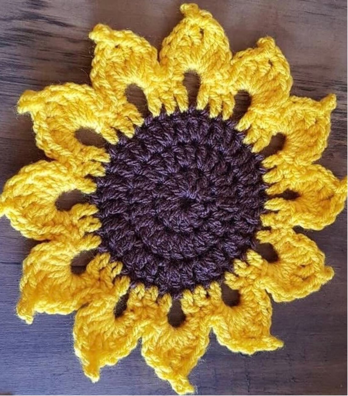 Crochet Sunflower Coaster Pattern - Etsy
