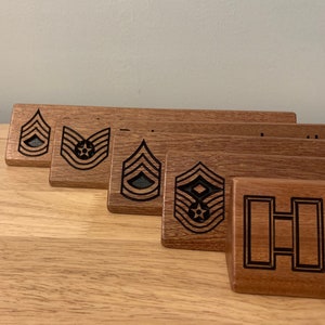 Mahogany Wood Desk Name Plate - Office Military Army Navy USMC ...