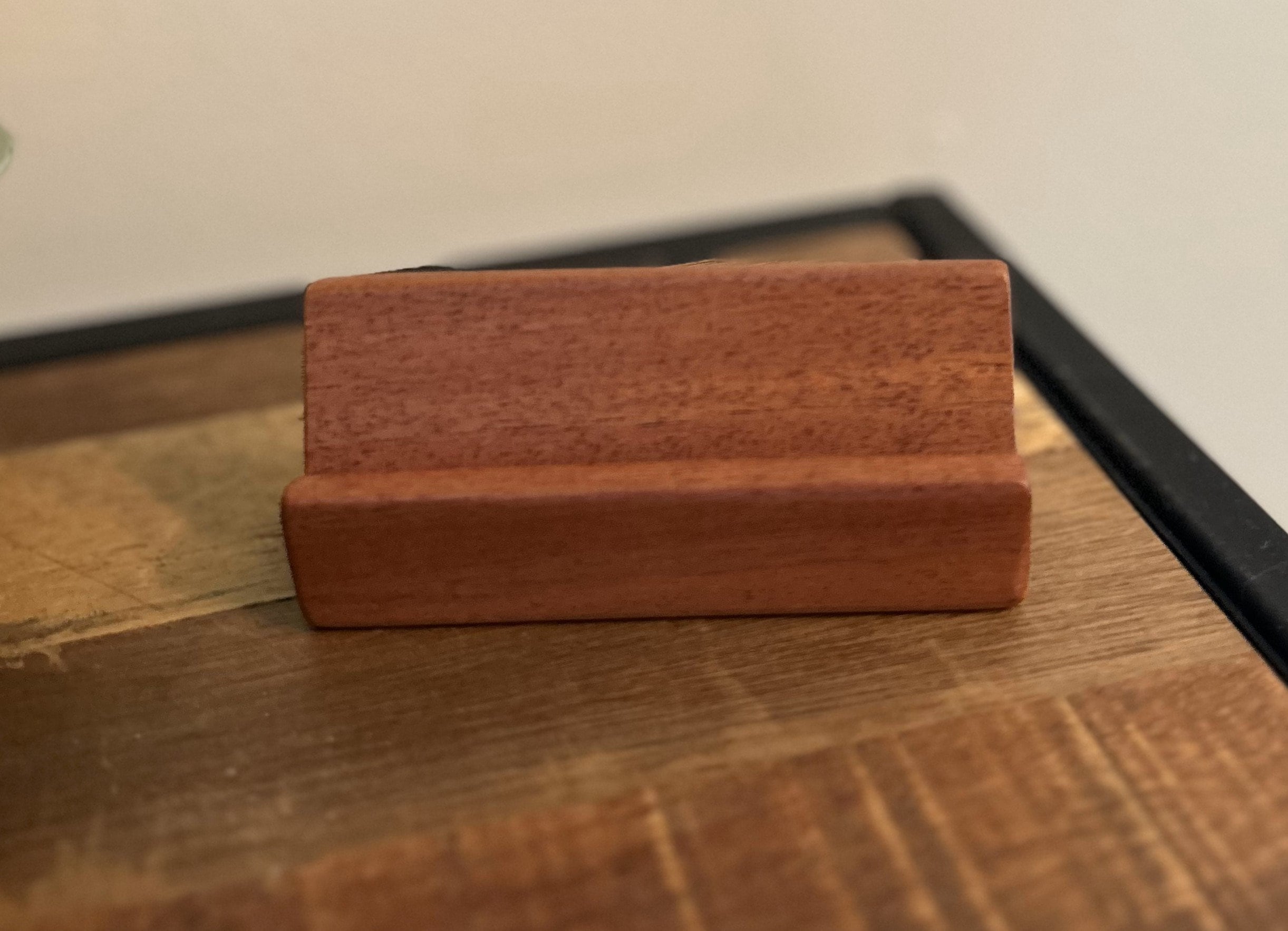 Mahogany Wood Business Card Holder Matching Desk Name Plate - Etsy