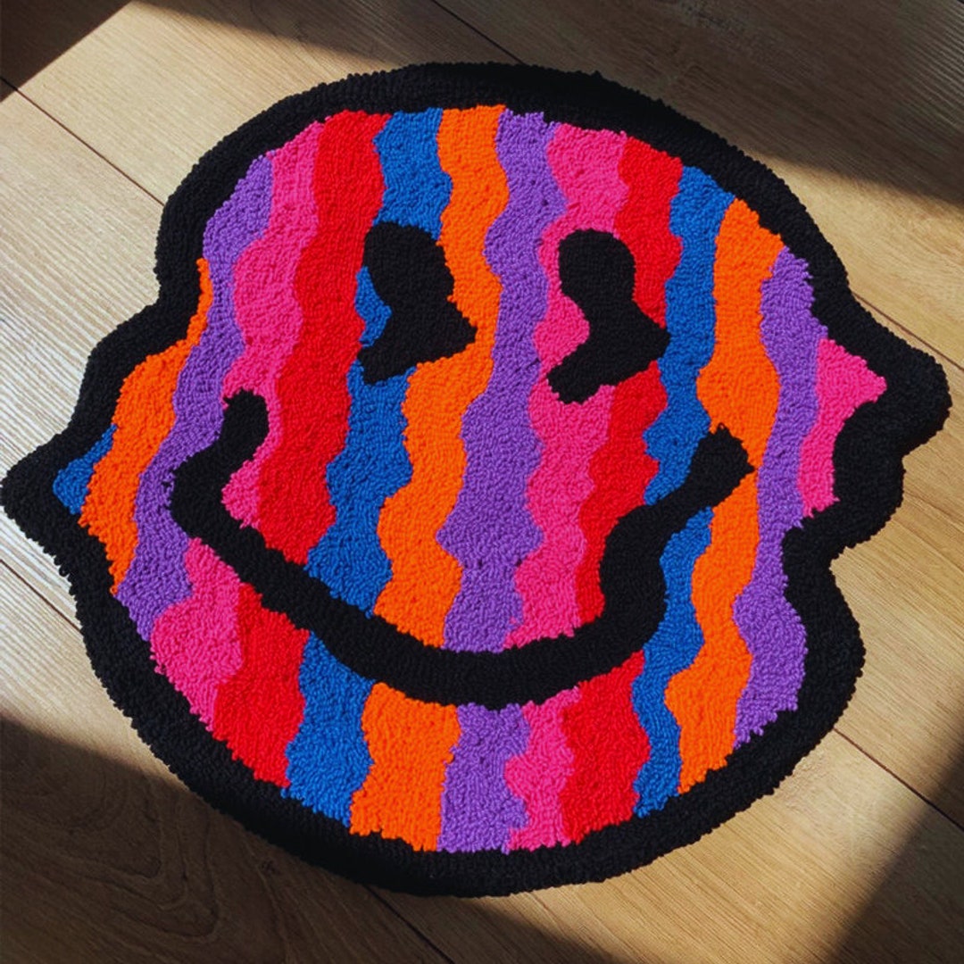Smiley Face Rug Rug for Bedroom Smiley Rug Cool Home Rug - Etsy