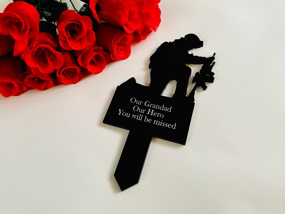 Personalised Soldier Memorial Plaque Remembrance Stake Memorial Gift ...