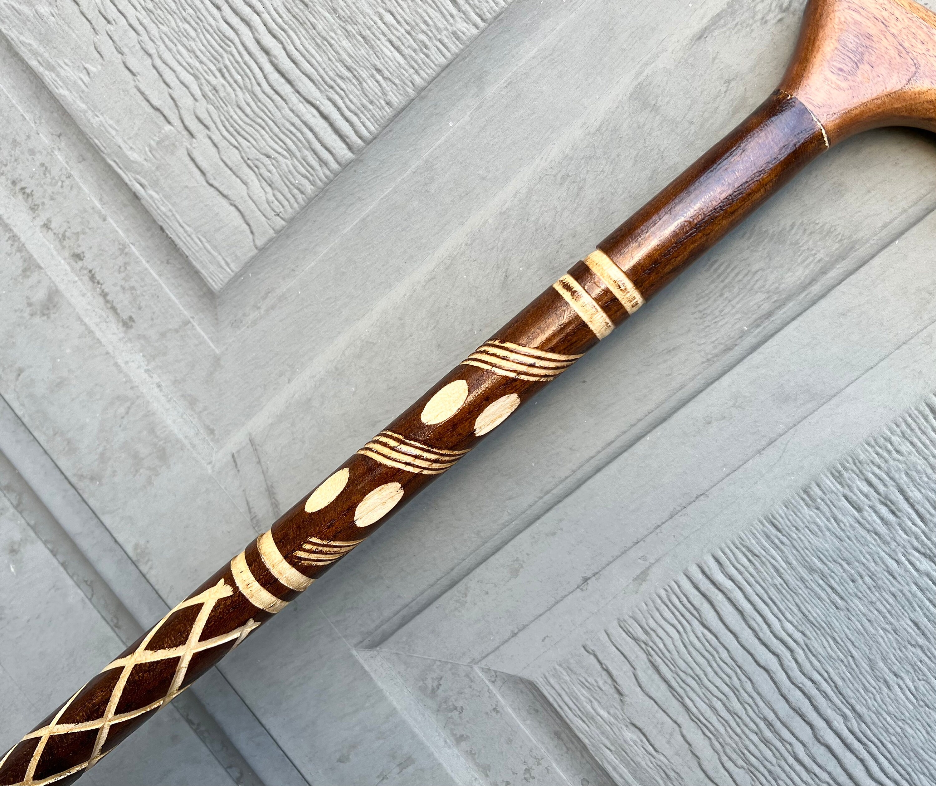 Handmade Carved Beech Wood Walking Cane - Personalized Wooden Stick - Etsy