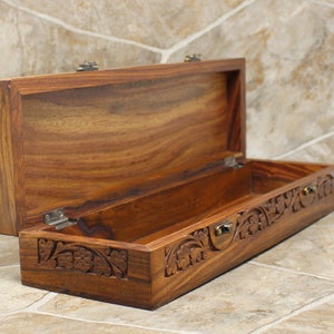 Hand-carved Rosewood Hunting Knife Box: Personalized Keepsake - Etsy