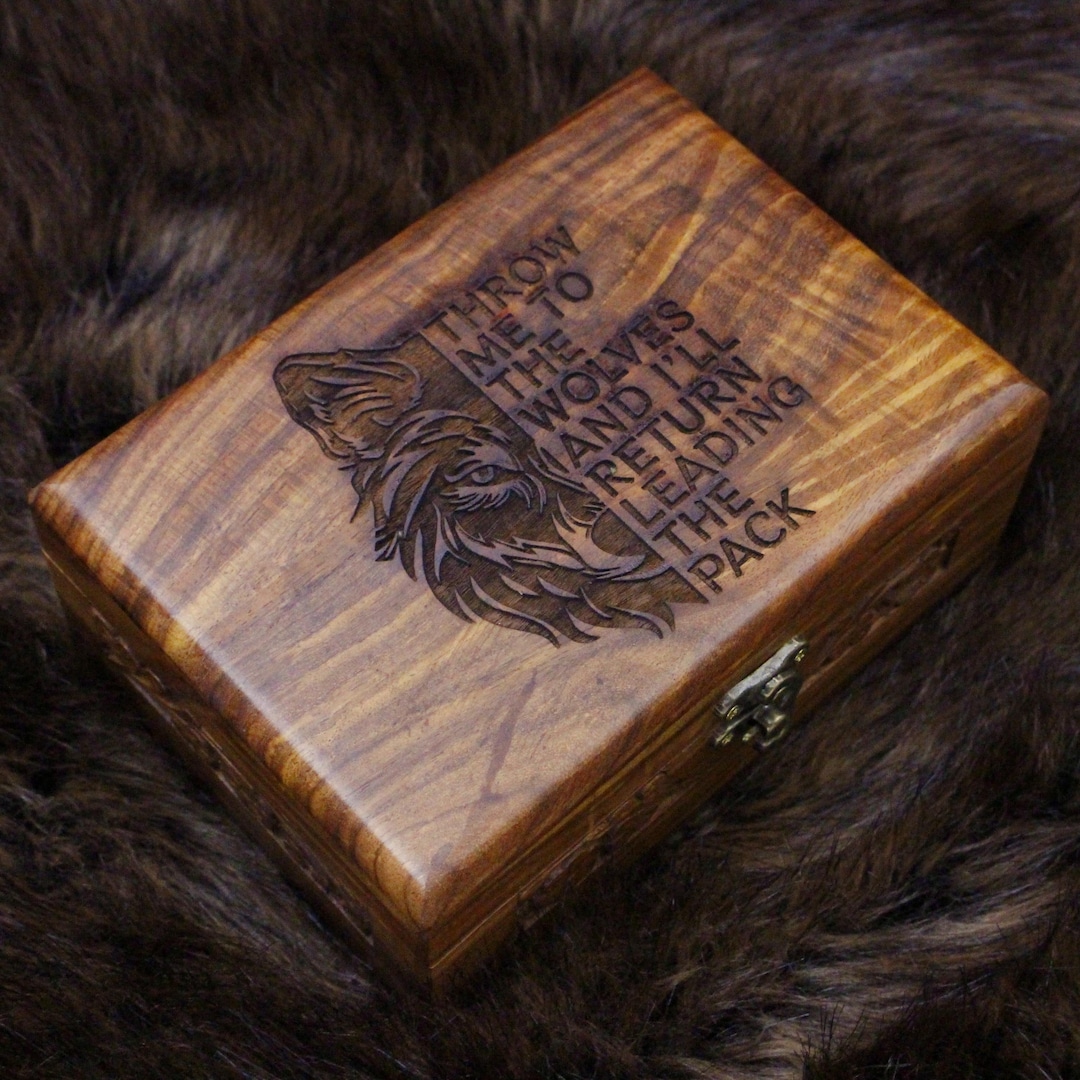 Hand-carved Wolf Rosewood Box: Personalized Keepsake, Knife Storage - Etsy