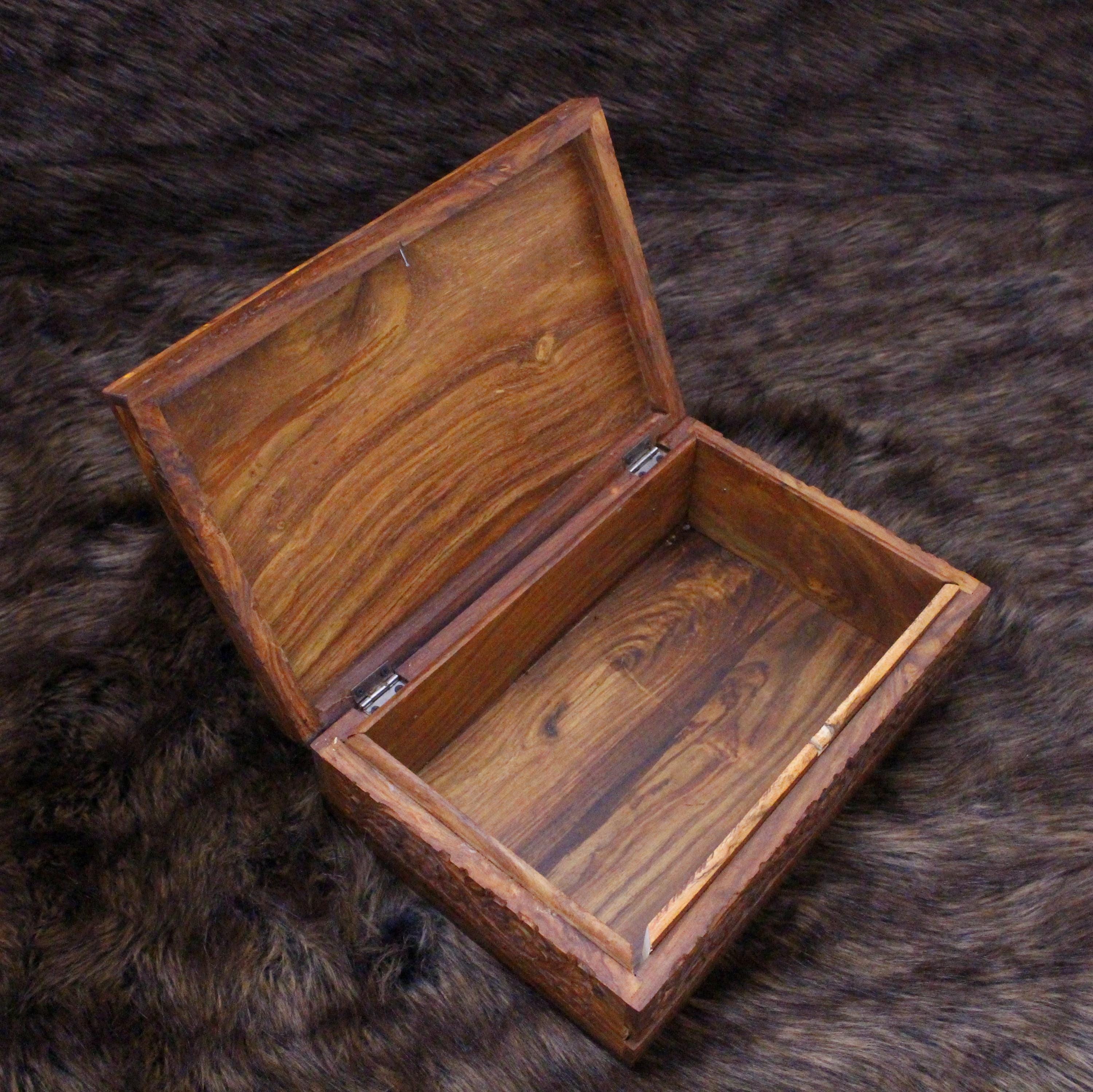 Secret Lock Box, Hand-carved Wooden Box, Memory Box, Keepsake Box ...