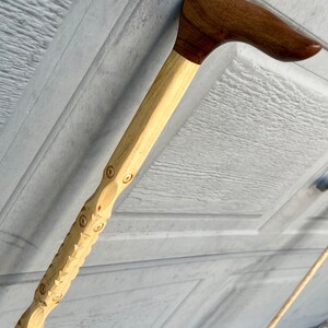 Handmade Carved Wooden Walking Cane: Lightweight Beech Wood Stick - Etsy