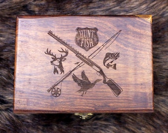 Hand-carved Wooden Box, Hunting Knife, Memory Box, Keepsake Box, Knife ...