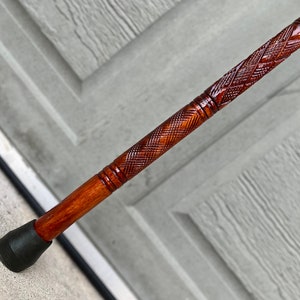 Hand Carved Rosewood Walking Cane: Personalized Wooden Stick - Etsy