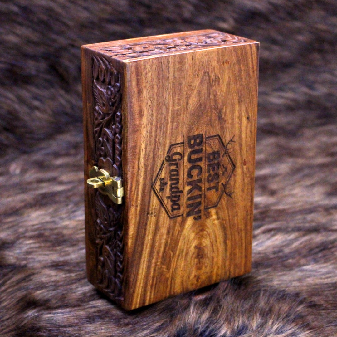 Hand-carved Rosewood Box: Personalized Hunting Knife Storage - Etsy