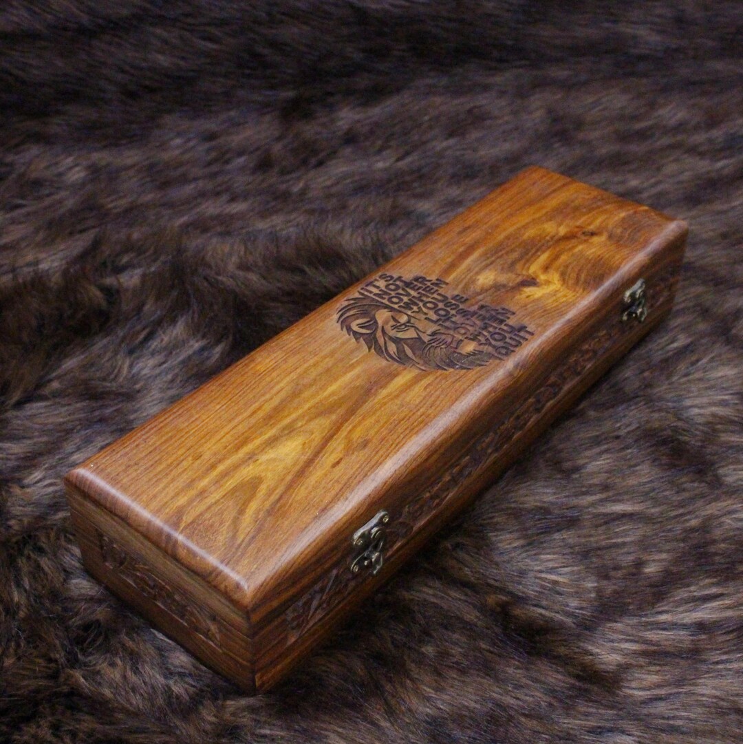 Lion Box, Quote Box, Hand-carved Wooden Box, Hunting Knife, Memory Box ...