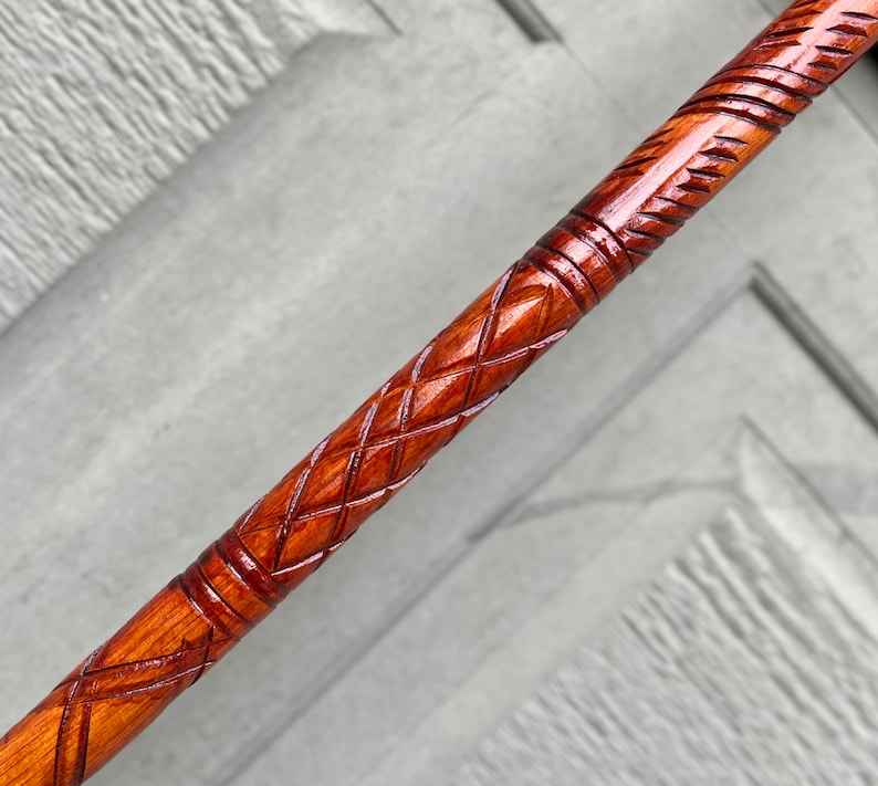 Handmade Carved Rosewood Walking Cane: Personalized Wooden Stick - Etsy