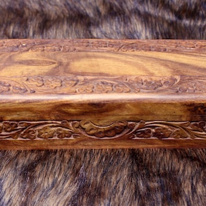 Hand-carved Wooden Box, Hunting Knife, Memory Box, Keepsake Box, Knife ...
