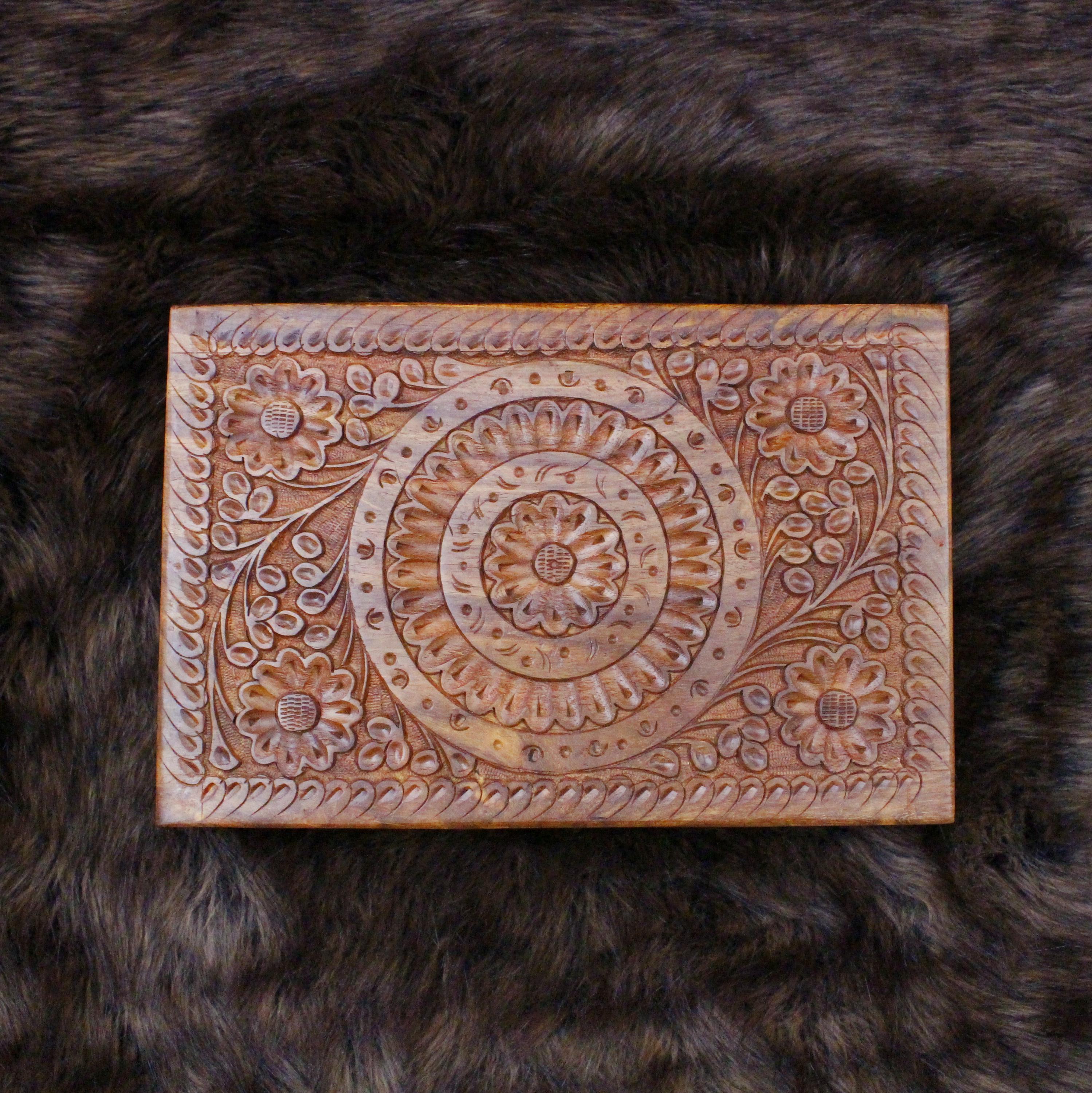 Secret Lock Box, Hand-carved Wooden Box, Memory Box, Keepsake Box ...