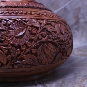 Handmade Rosewood Vase, Carved Wood Vase, Wedding Table Centerpiece ...