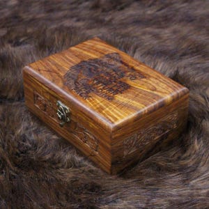 Hand-carved Wolf Rosewood Box: Personalized Keepsake, Knife Storage - Etsy