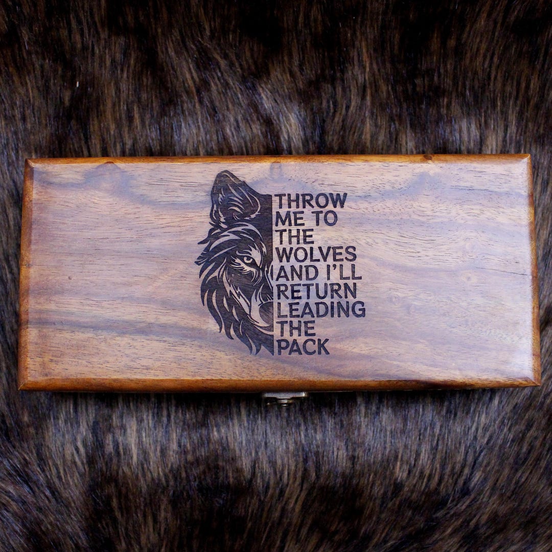 Hand-carved Wolf Rosewood Box: Personalized Hunting Knife Storage - Etsy