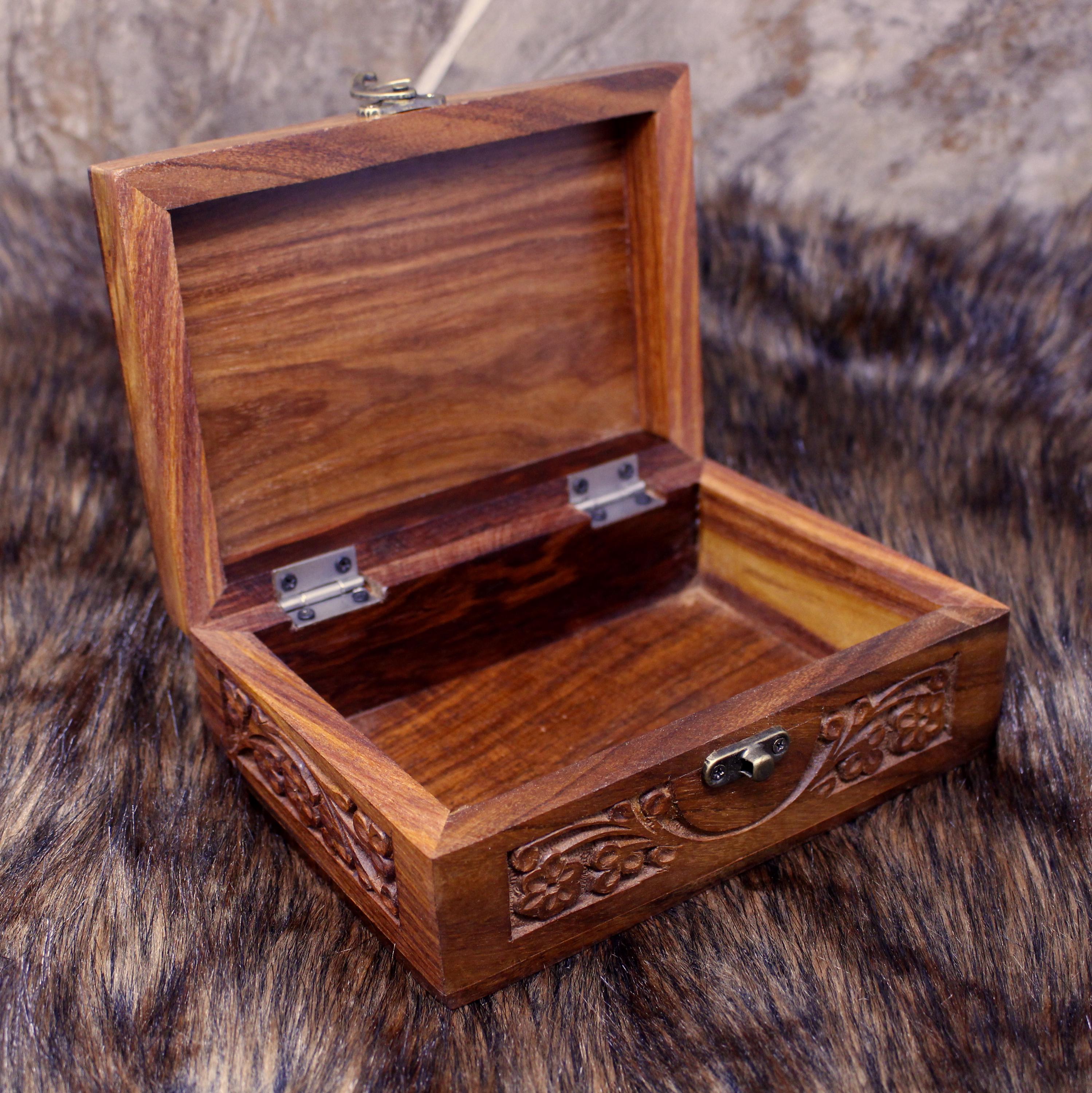 Hand-carved Wooden Box, Hunting Knife, Custom Box, Memory Box, Keepsake ...