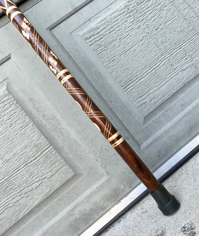 Handmade Carved Beech Wood Walking Cane - Personalized Wooden Stick - Etsy