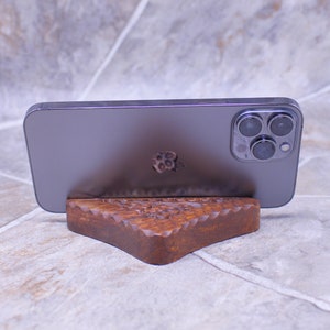 Wooden Handcarved Phone Stand, Custom Phone, Personalized Phone Holder ...