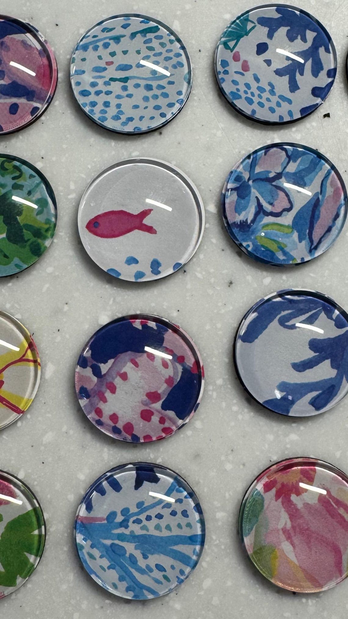 Lilly Magnets – 1" Bright Preppy Decorative Magnets From Upcycled ...