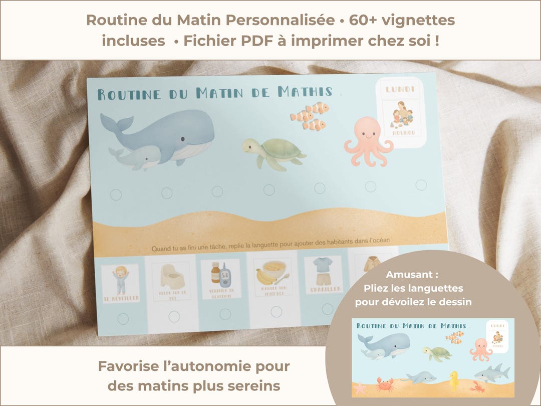 Personalized Printable Morning Routine for Kids | Ocean Illustrated ...