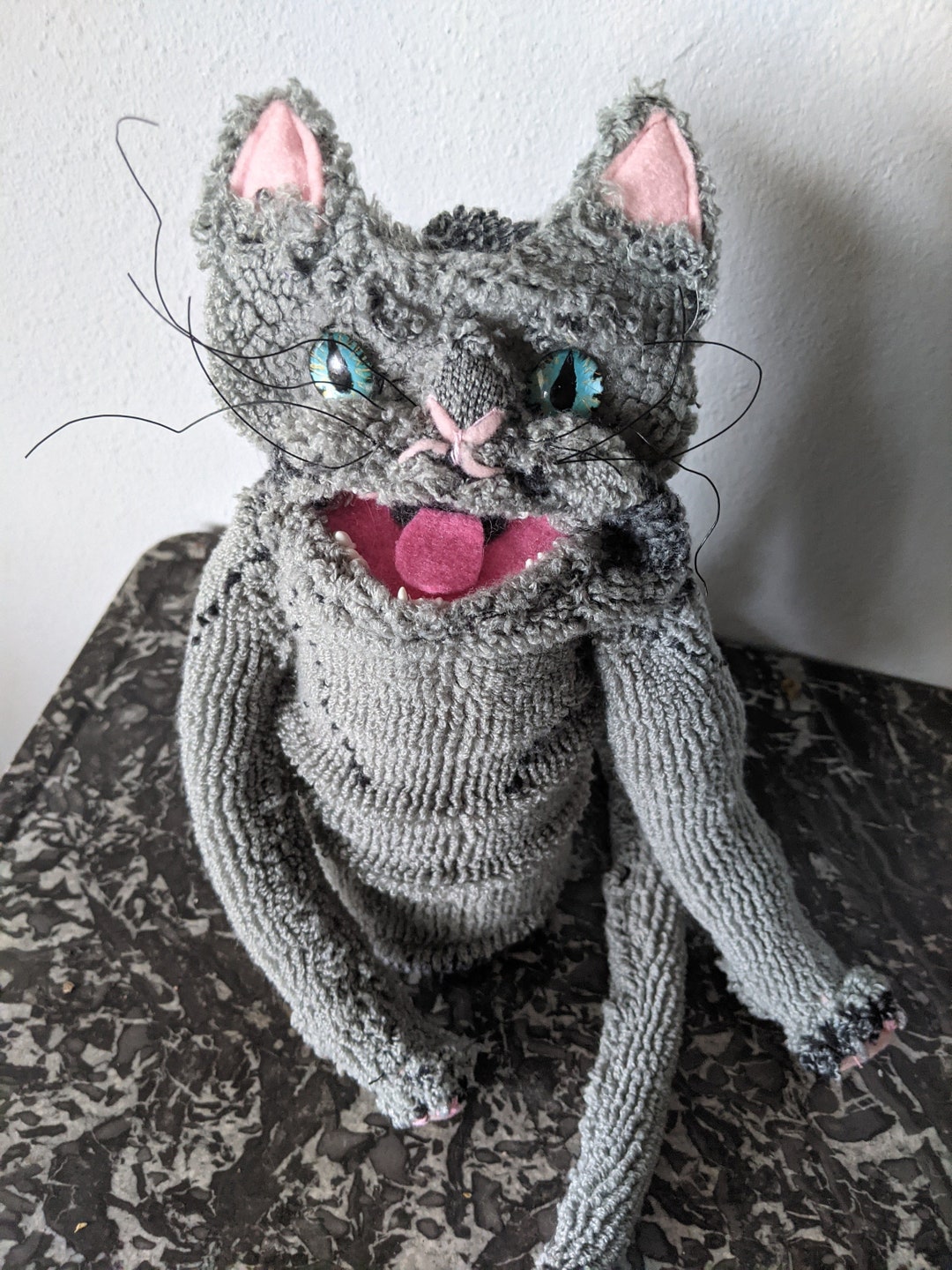 Cat Hand Puppet Laughing Cat Gray - Etsy